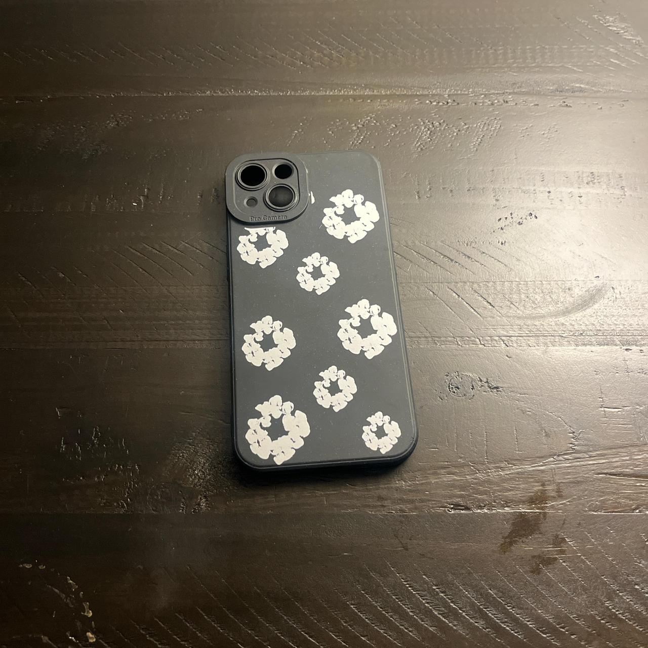 Grey and white flower phone case for iPhone 13 | Depop