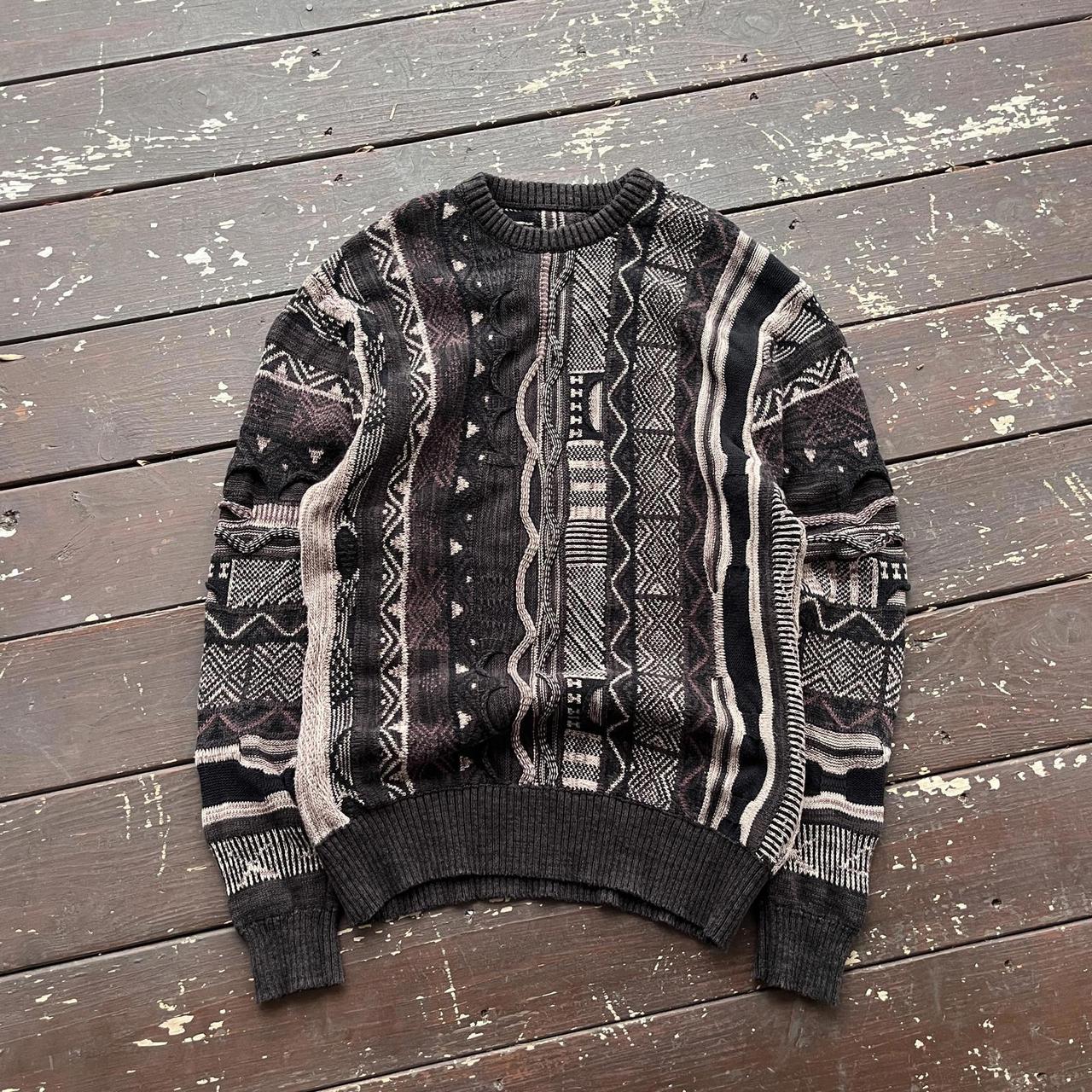 Vintage 90s Coogi Style Sweater Medium - 3D Texture... - Depop