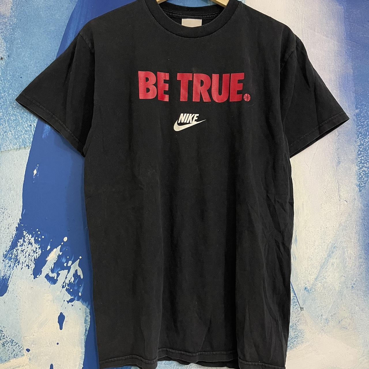 Vintage Nike Be True T-Shirt Mens Sz Medium Black... - Depop