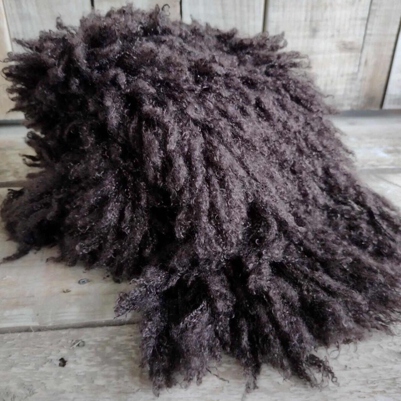 Hem & Edge Fluffy Fringed Knit Scarf Dark brown... - Depop