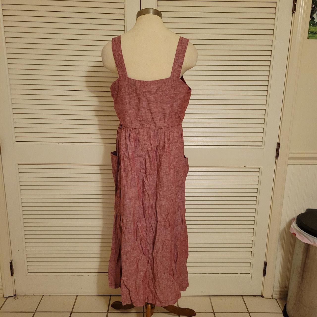 Linen Button Front Midi Overall Dress Rachel Zoe... | Depop
