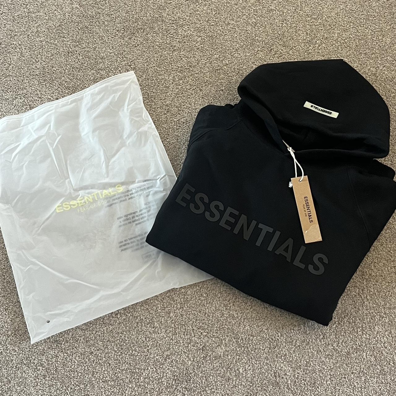 Black Essentials fear of god hoodie Brand new with... - Depop