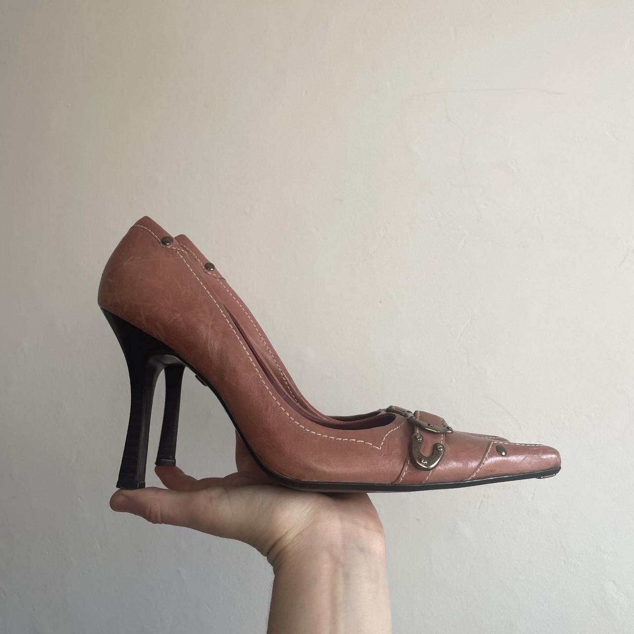 Faith pink slight heel court shoes size UK 4 in... - Depop