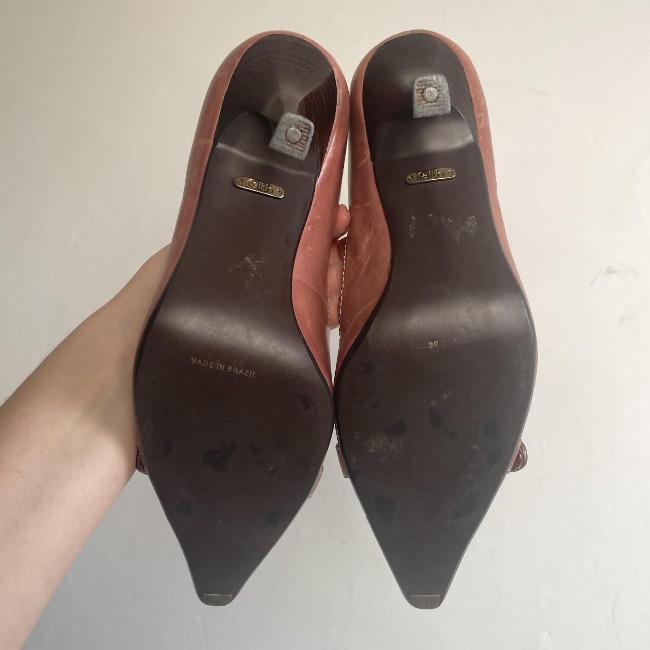 Faith pink slight heel court shoes size UK 4 in... - Depop