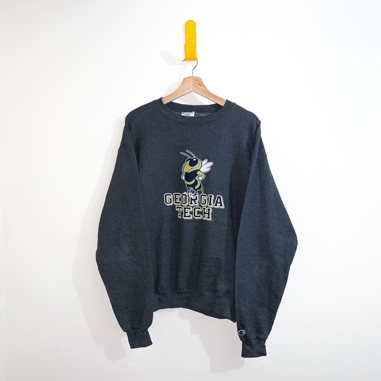 DARK GREY GEORGIA TECH CHAMPION SWEATSHIRT Georgia... - Depop