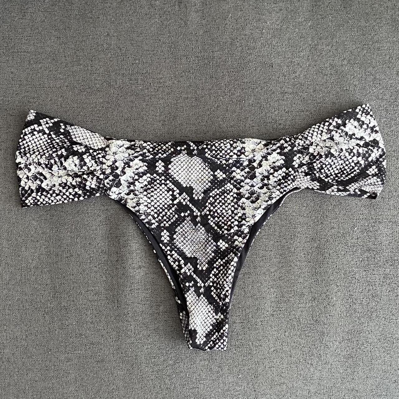 Calzedonia snakeskin bikini bottoms Cheeky thong... - Depop