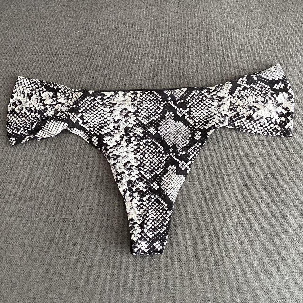 Calzedonia snakeskin bikini bottoms Cheeky thong... - Depop