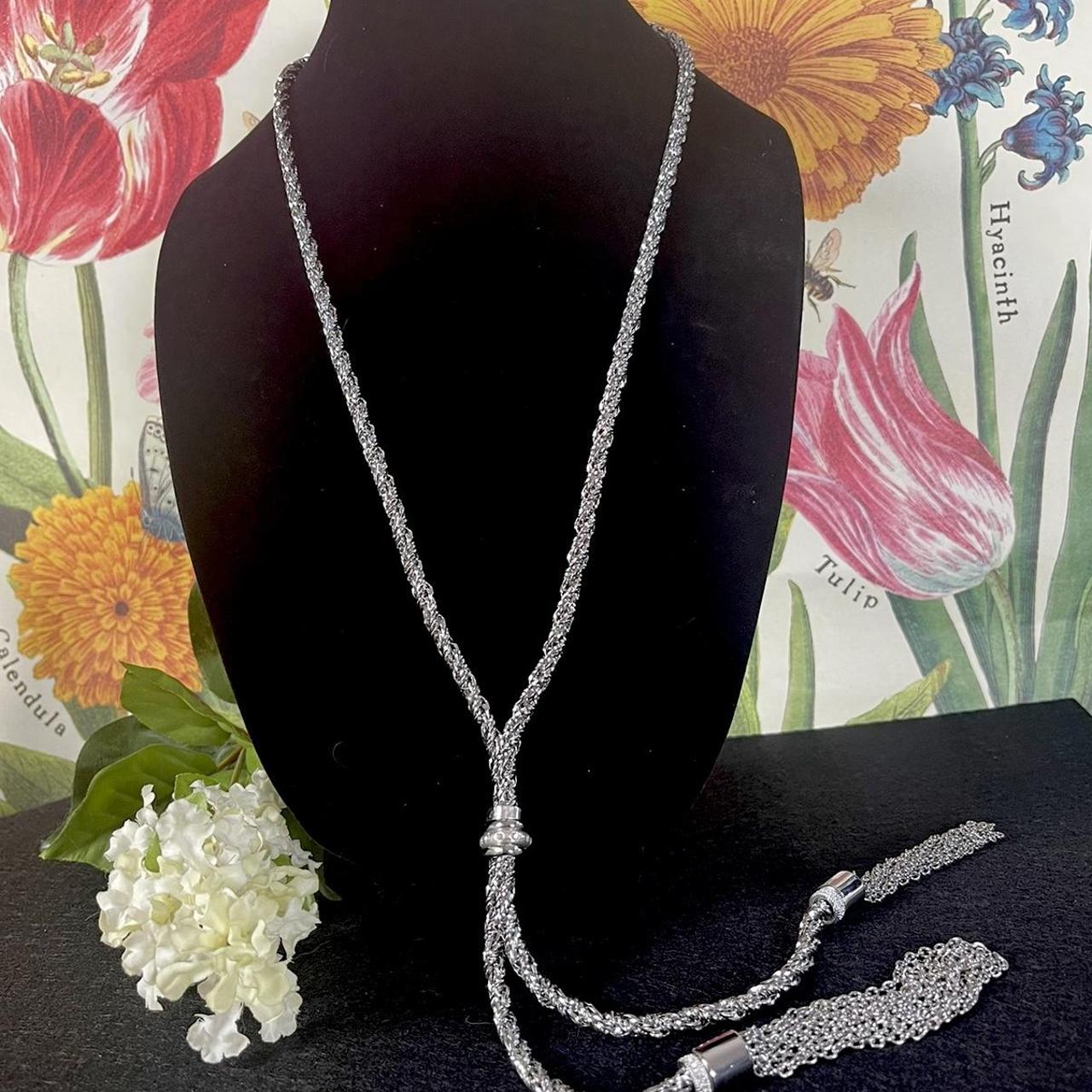 Super shiny silver 23 inch necklace. Heavy and... - Depop