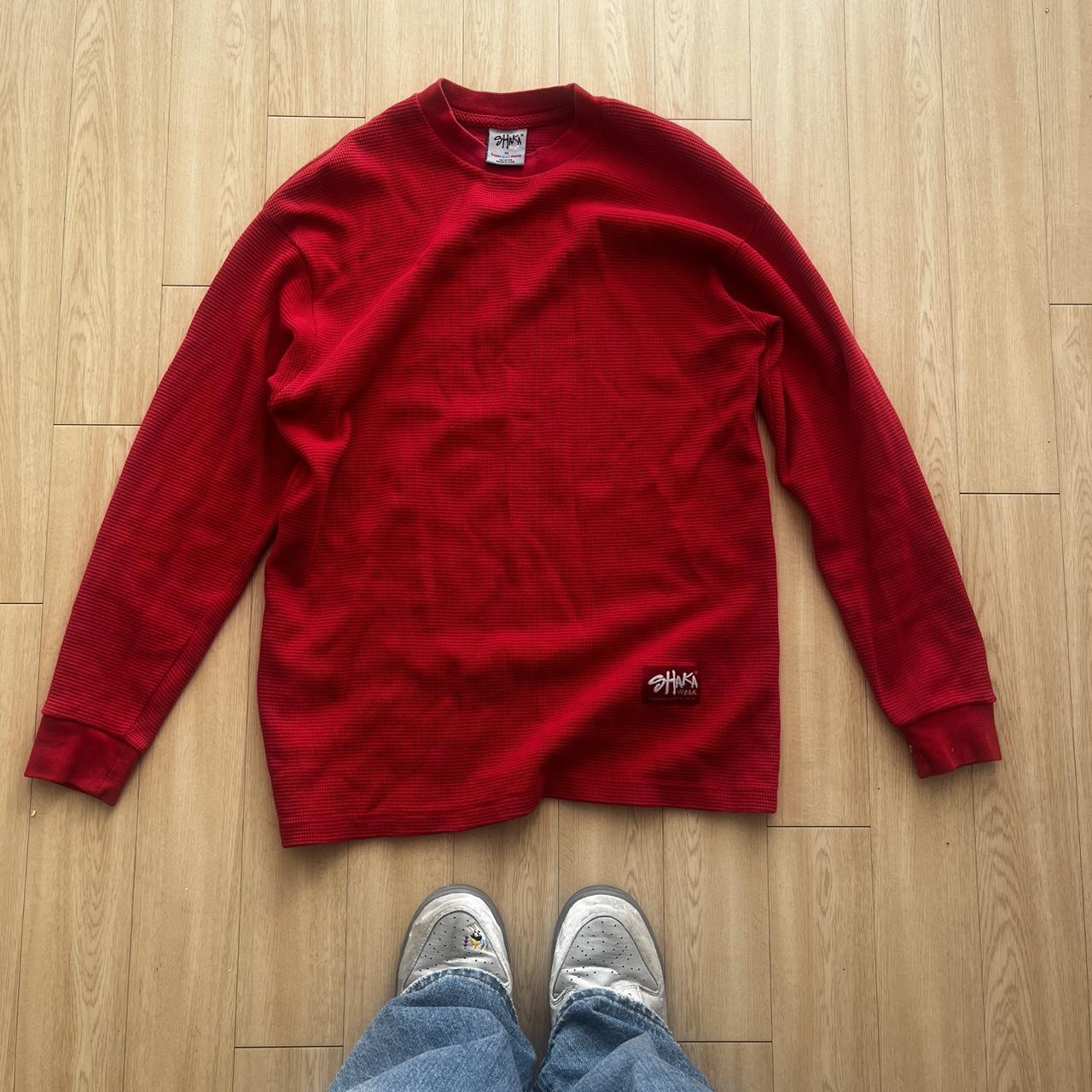 red waffle knit from shaka wear 100% cotton made in... - Depop
