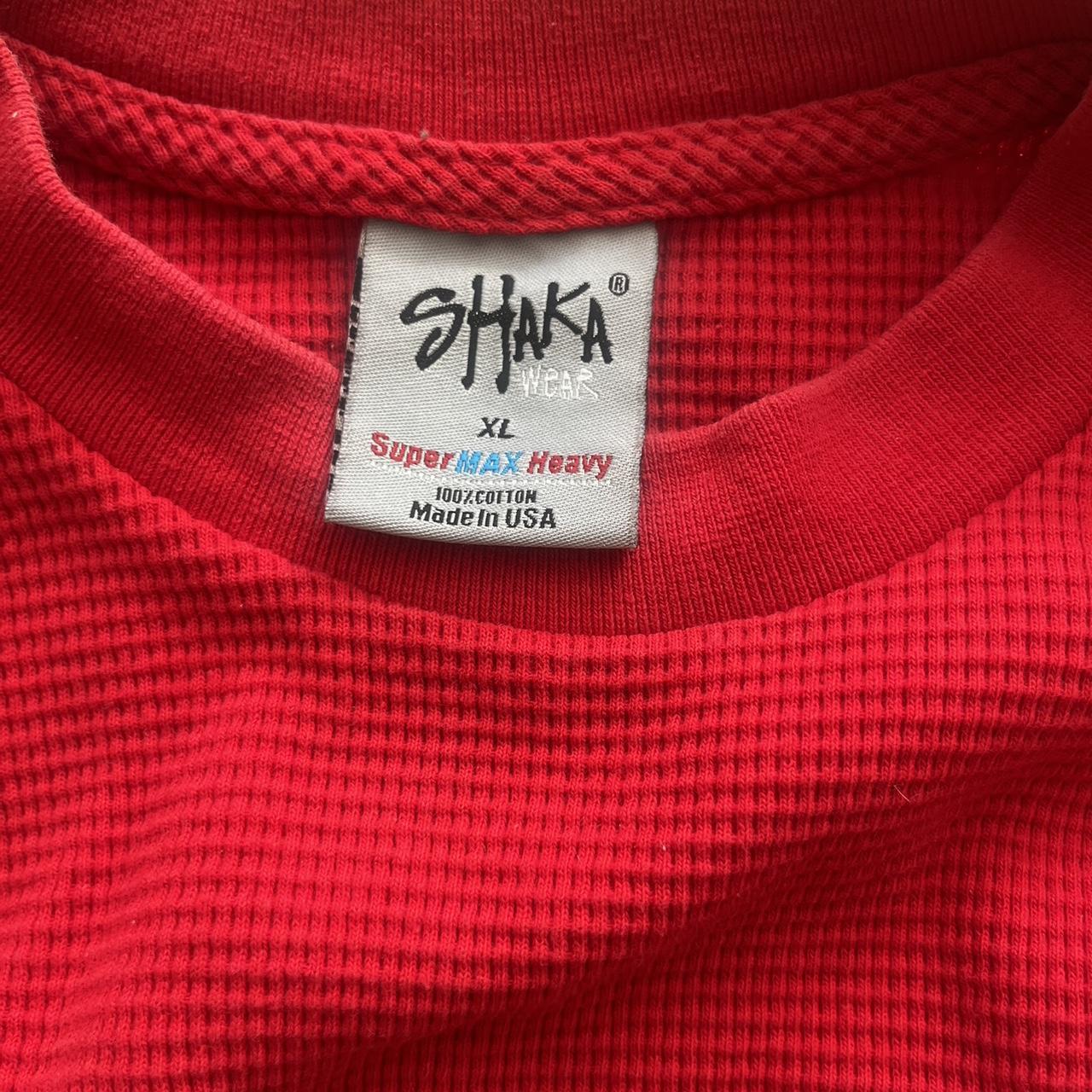 red waffle knit from shaka wear 100% cotton made in... - Depop