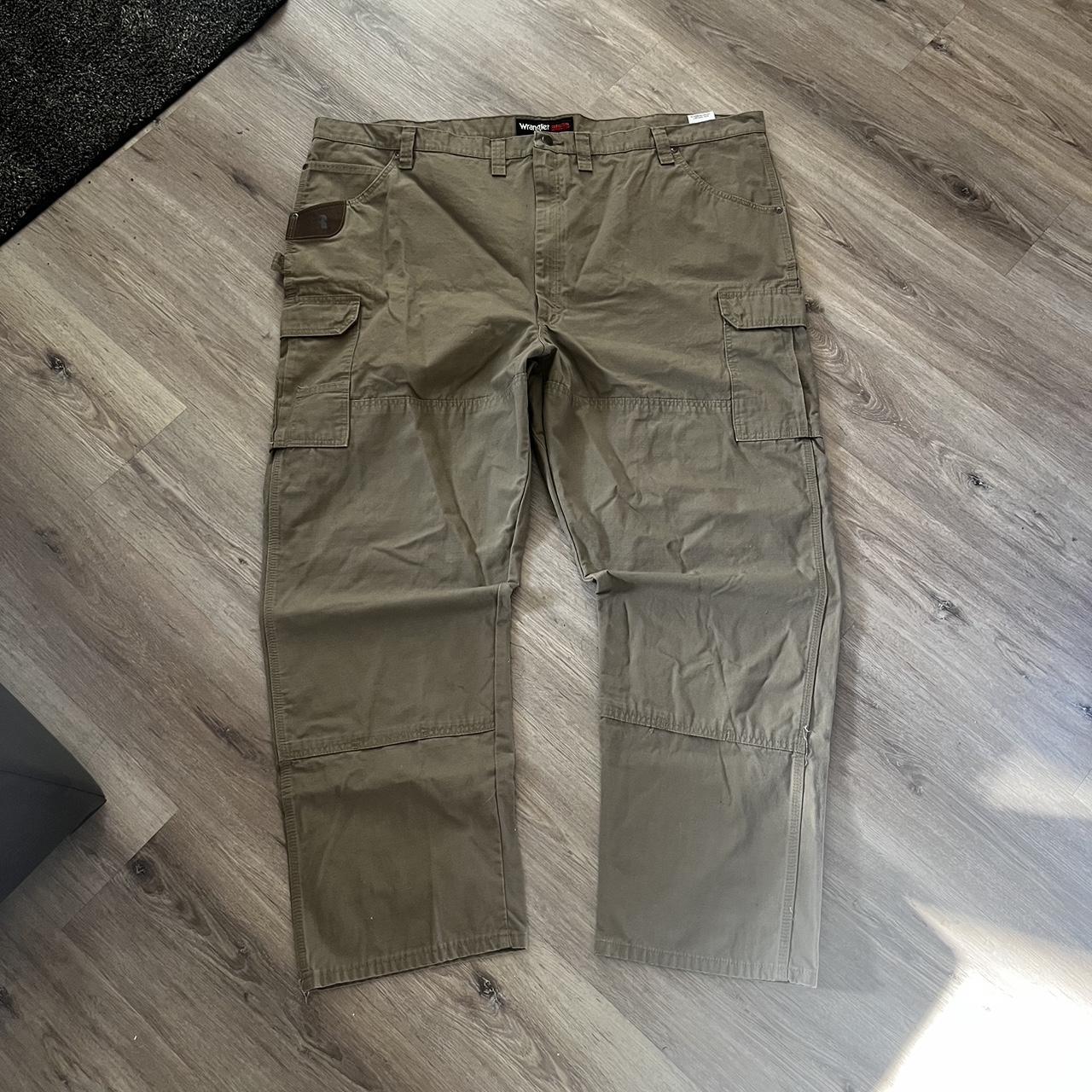 Wrangler Riggs Work cargos Insanely baggy Tan color... - Depop