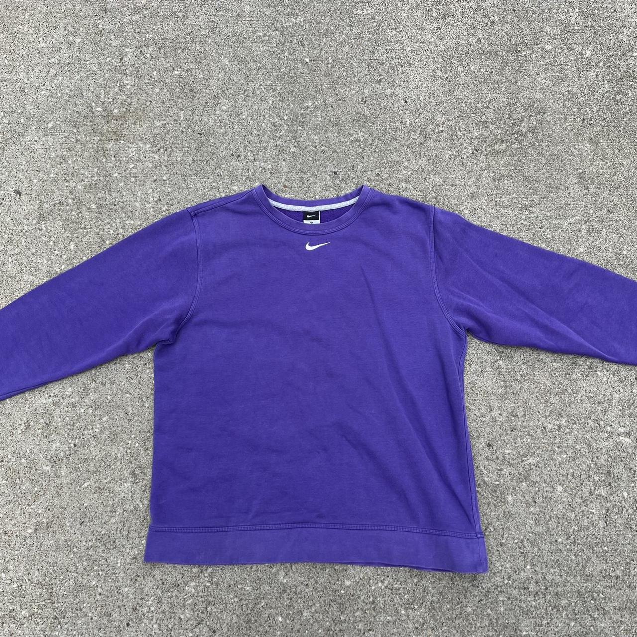 2000s purple nike center swoosh crewneck xl great... - Depop