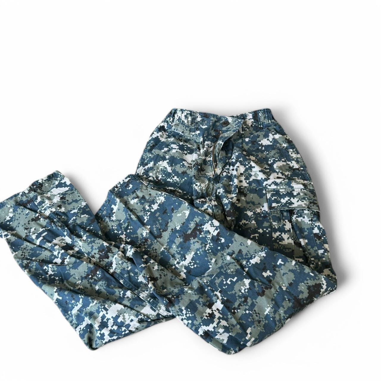 Blue camo pants United States Navy with lots of... | Depop