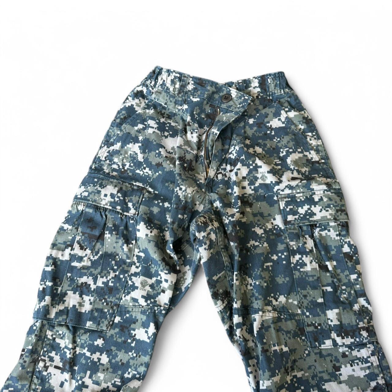 Blue camo pants United States Navy with lots of... | Depop