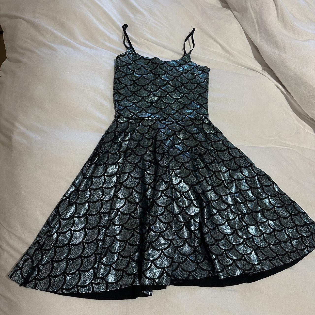 Blackmilk Black and silver mermaid scale dress... | Depop