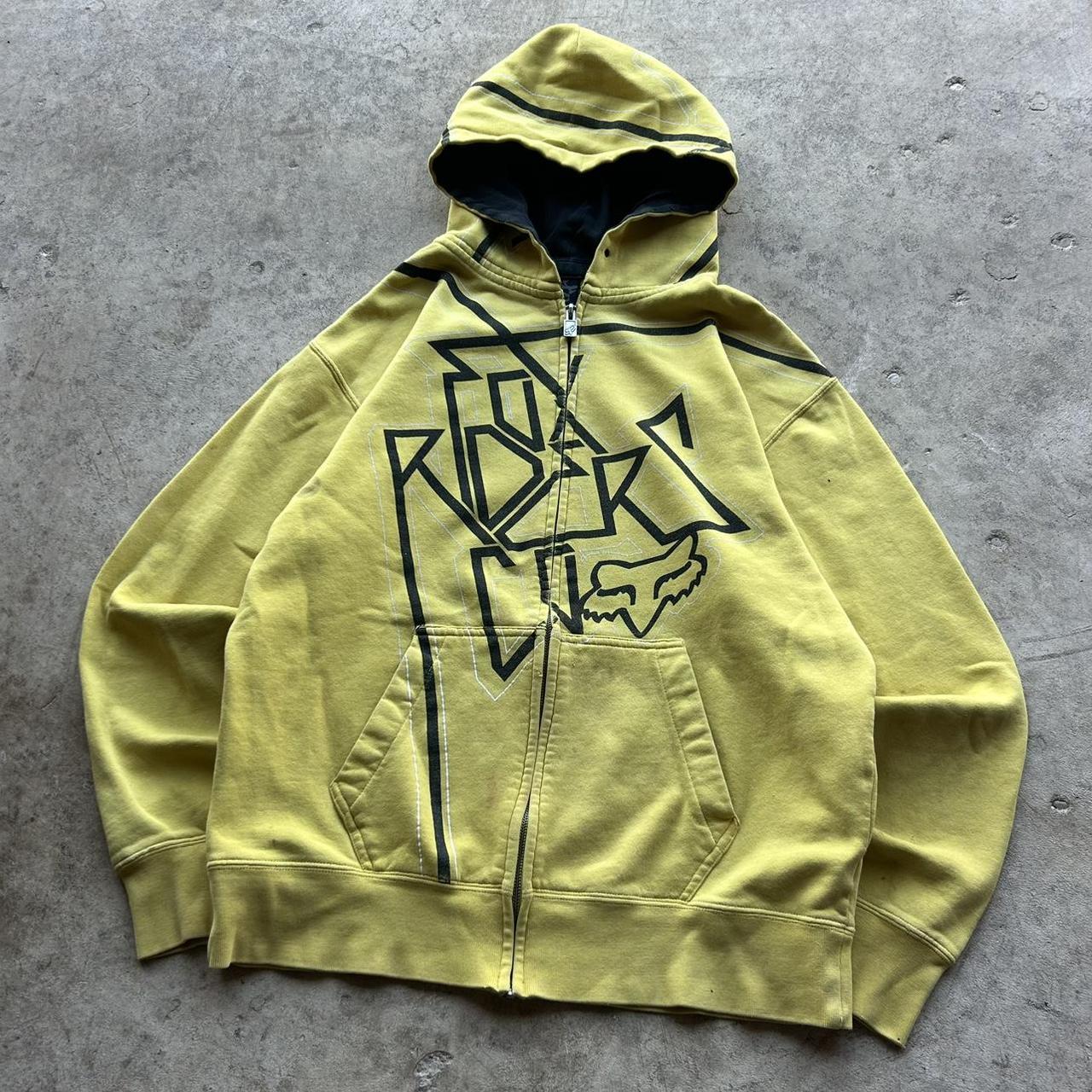 Vintage Y2K Fox Racing Zip-up Hoodie... | Depop