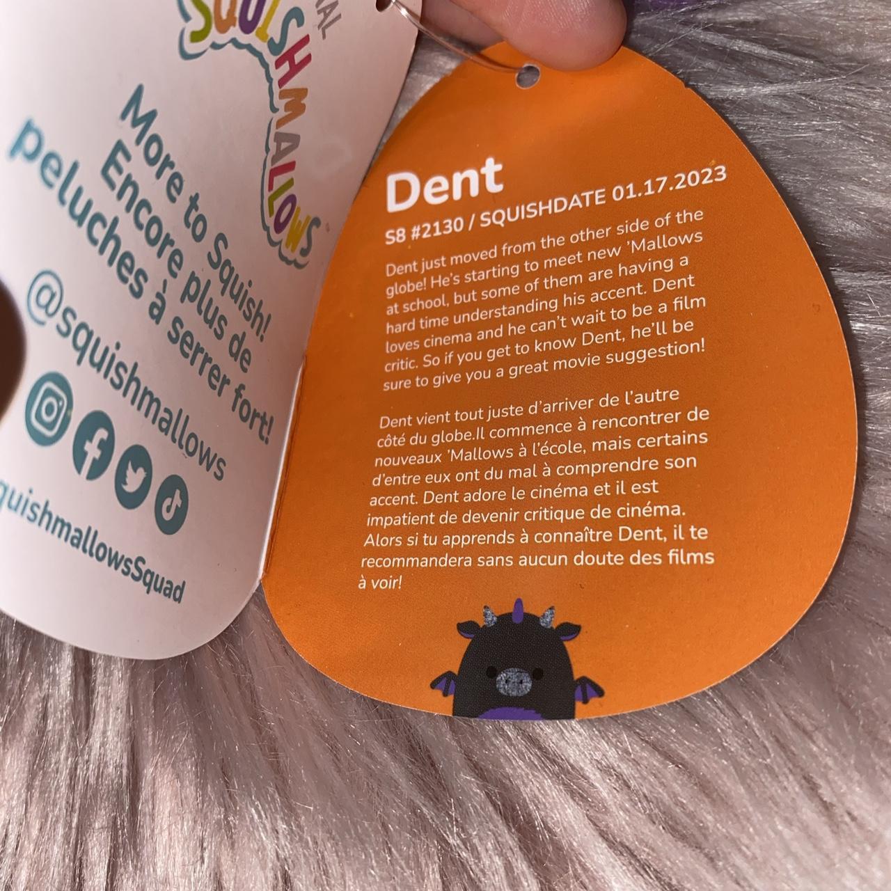 Squishmallow 8" Dent Dragon Soft Black Purple... - Depop