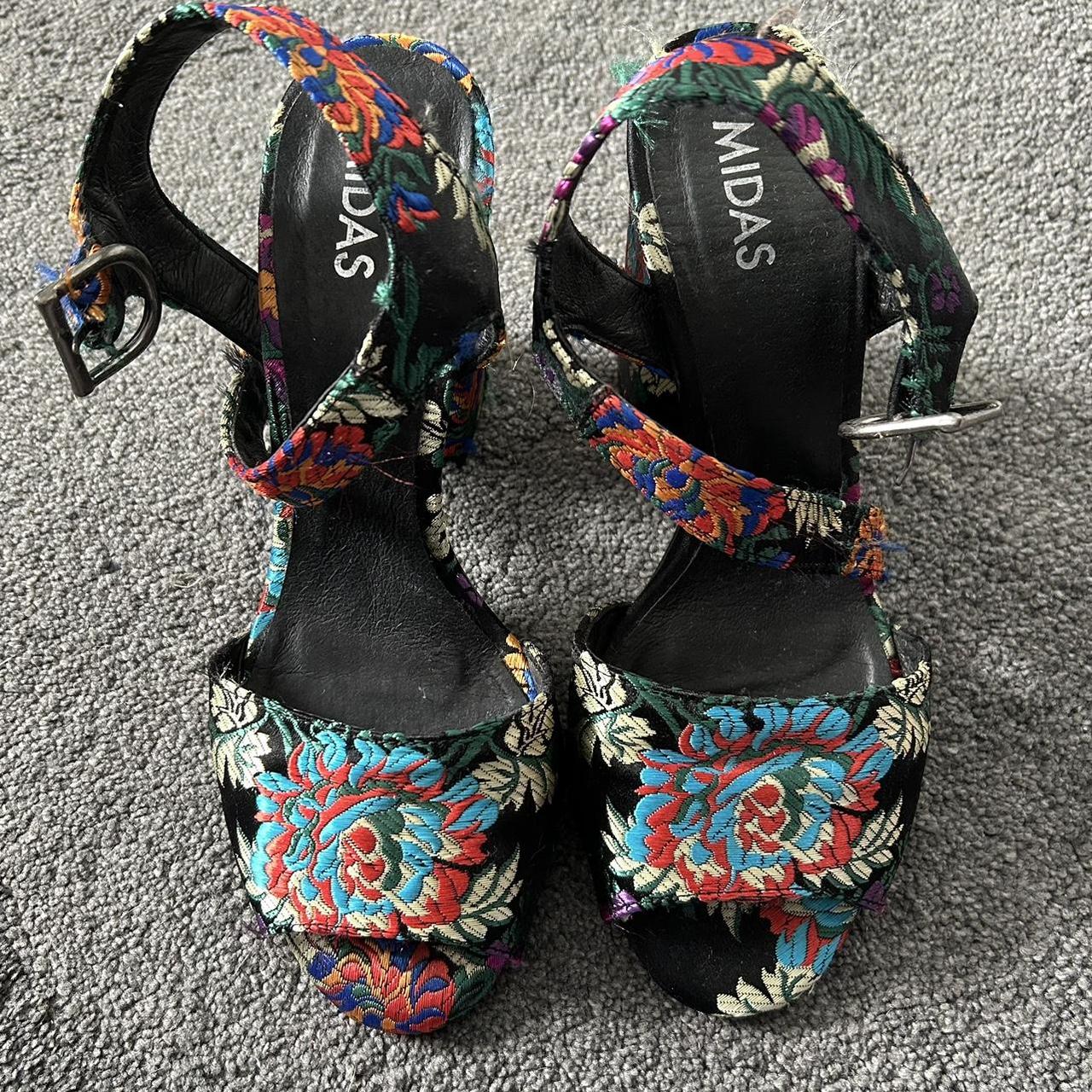 Silk MIDAS heels size 38 Made in Spain - Depop