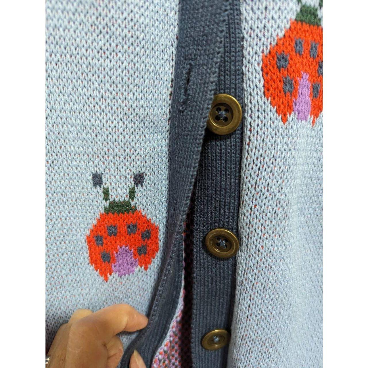 ModCloth Women's Blue Red Short Sleeve Lady Bug... - Depop