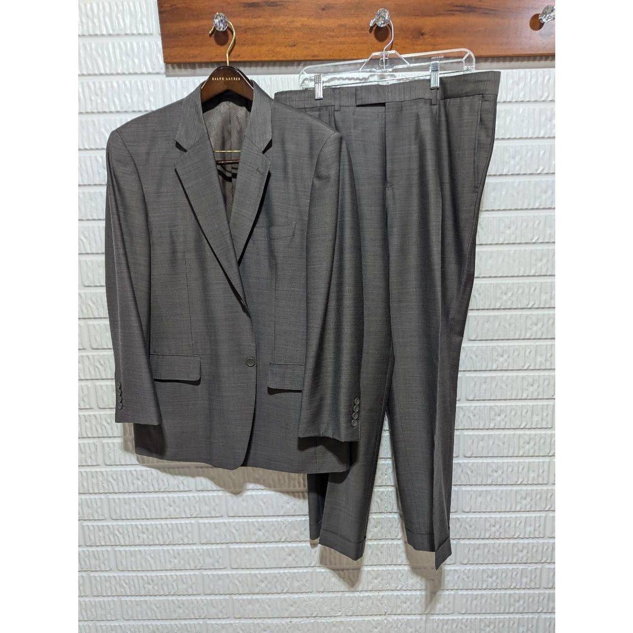Mantoni Mens Gray Light Weight 100% Wool 2-Piece Set... - Depop