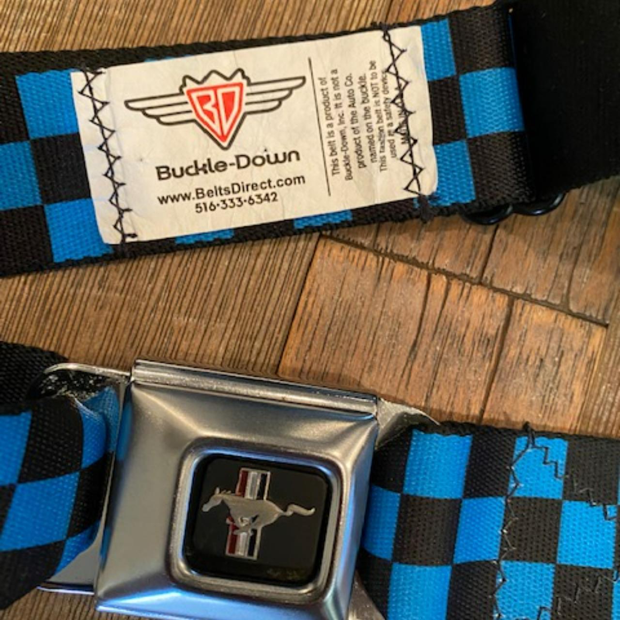 Buckle Down Mustang Buckle Checkered Belt Belt is... - Depop