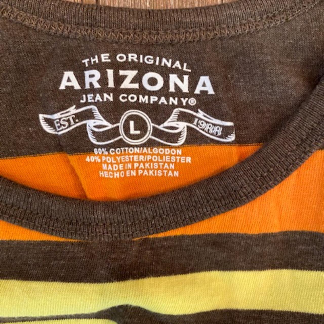 Original Arizona Jean Co. Brown Retro Striped Tank... - Depop