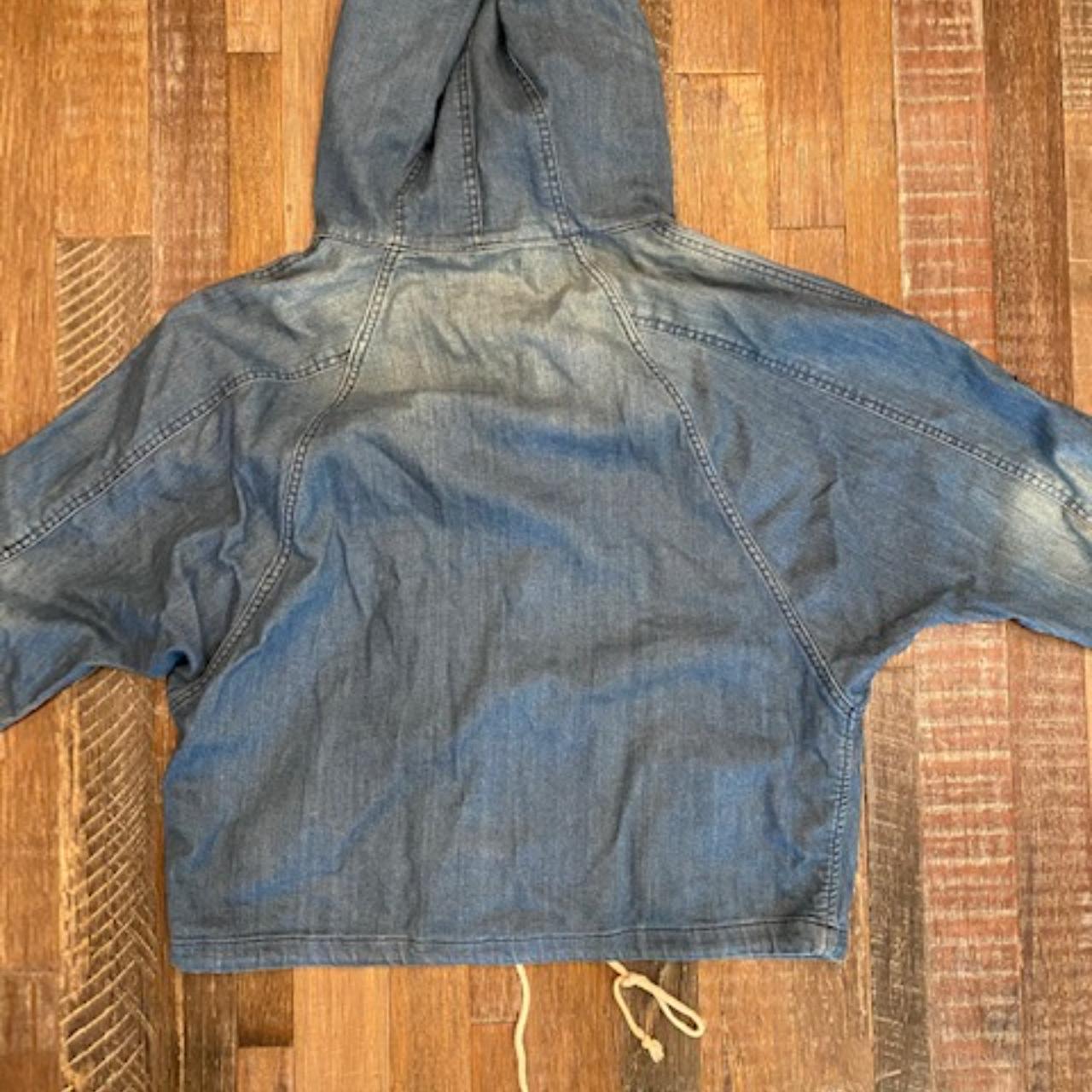 Life in Progress Women's Denim Hooded Jacket size... - Depop
