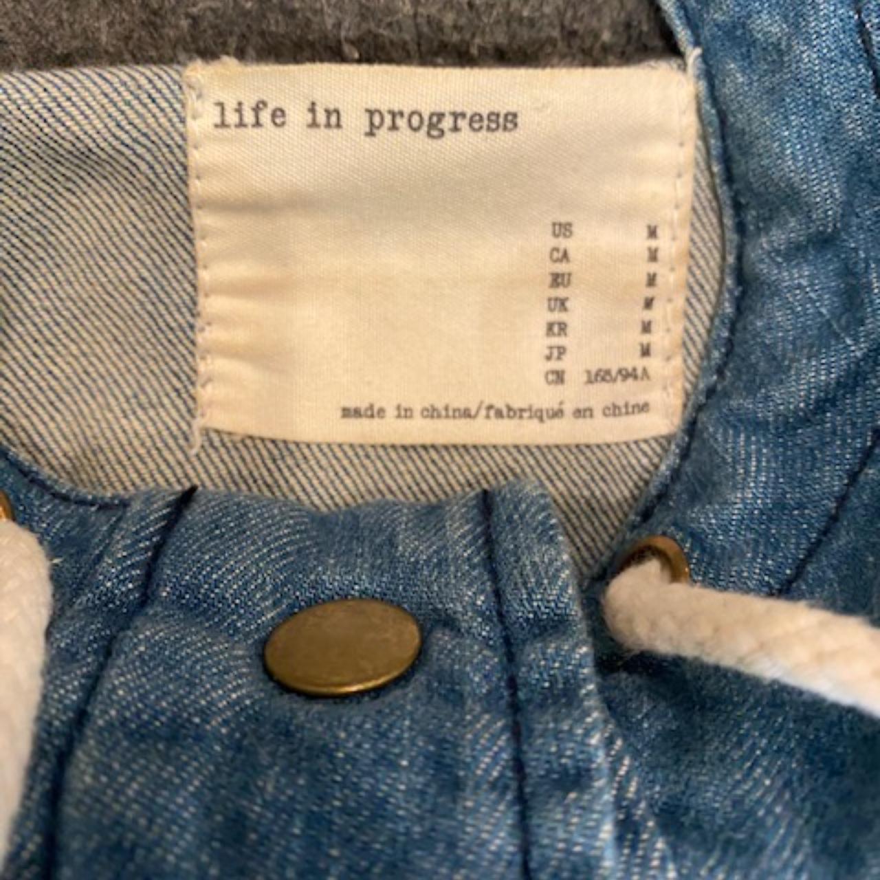 Life in Progress Women's Denim Hooded Jacket size... - Depop