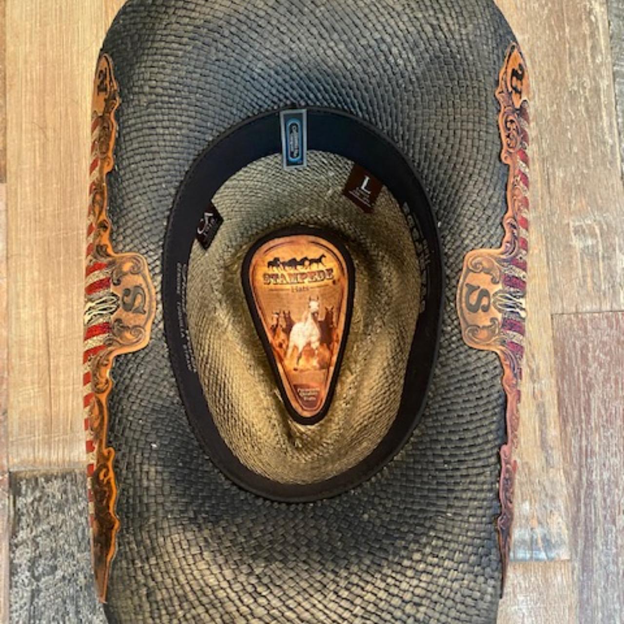 Stampede Cowboy Hat Custom size L 58-59 Hat is in... - Depop