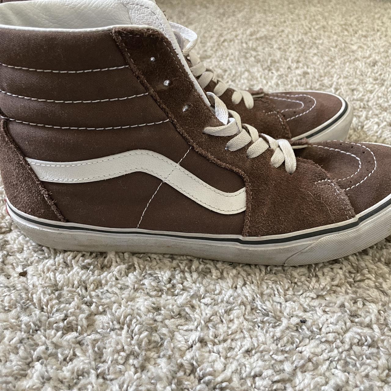 Brown High Top Vans Size: 10.5 Slight tear on the... - Depop