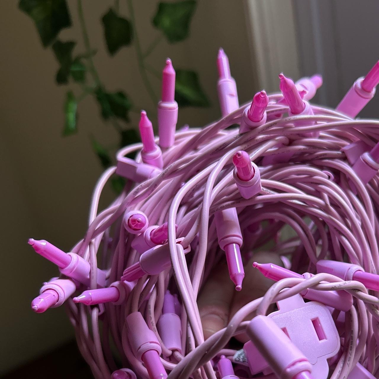 pink string lights - two strands! very cute for... - Depop