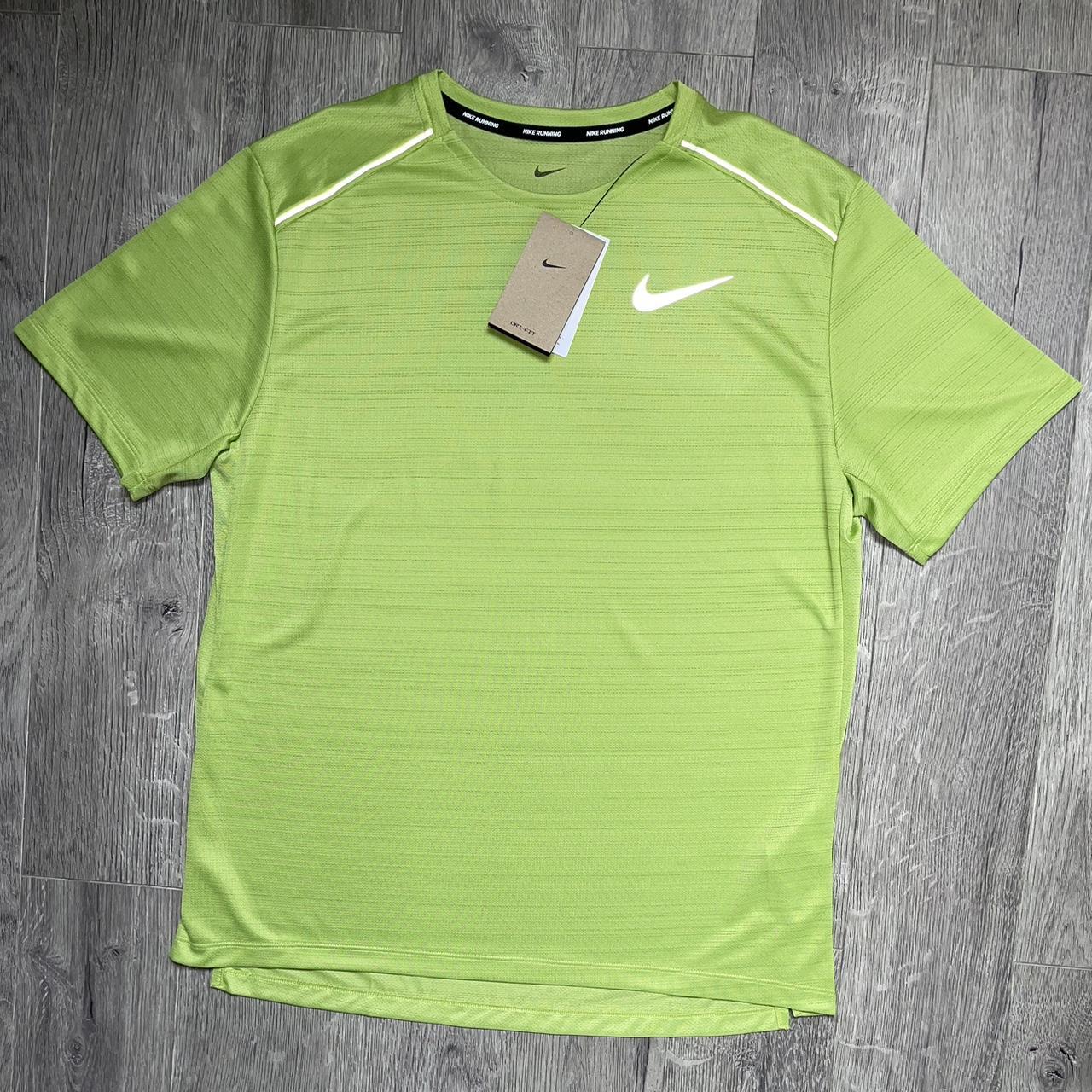 ⬇️ - Nike Drifit Lime Green Miler Running Top 🐍 -... - Depop