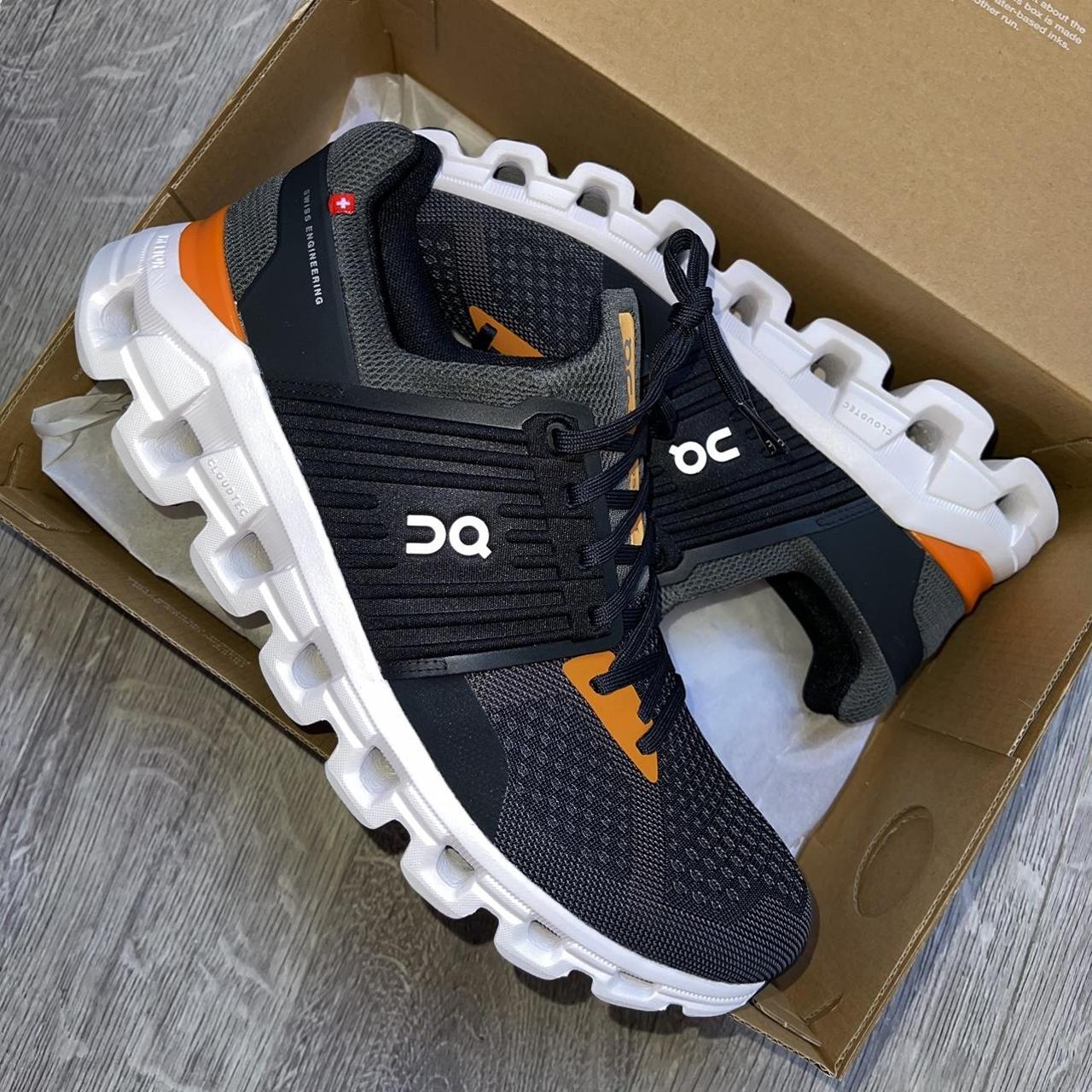 On Running Men's Grey and Orange Trainers | Depop