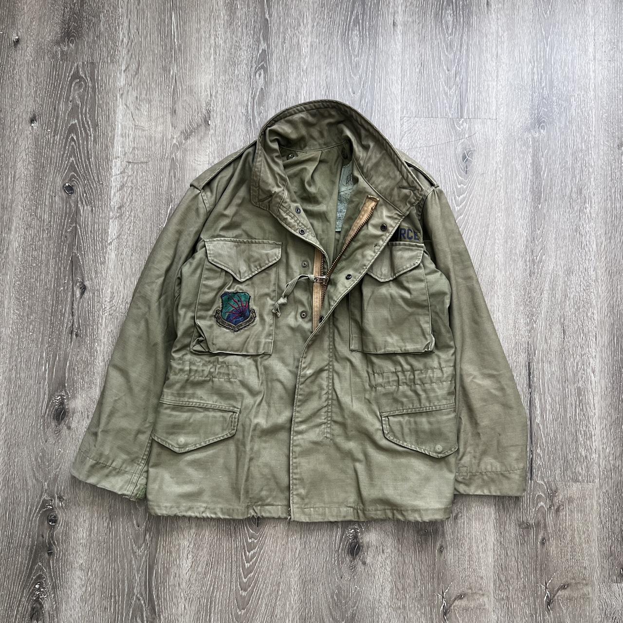 VINTAGE Air Force Jacket Small Short Green M65 Field... - Depop