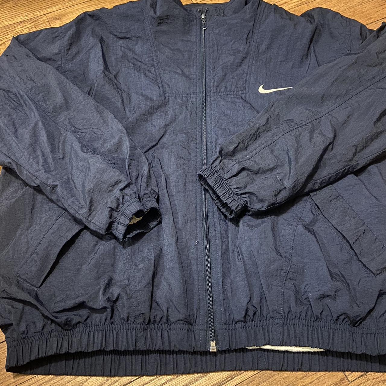 Vintage Nike zip up windbreaker. Has multiple flaws... - Depop