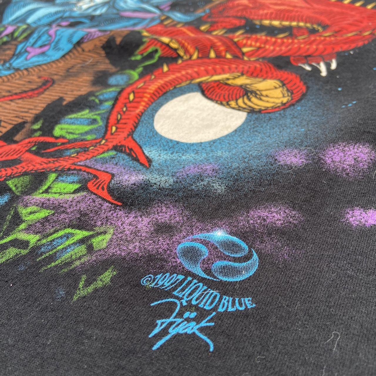 Vintage Wizard Liquid Blue shirt. Vintage, 90s,... - Depop