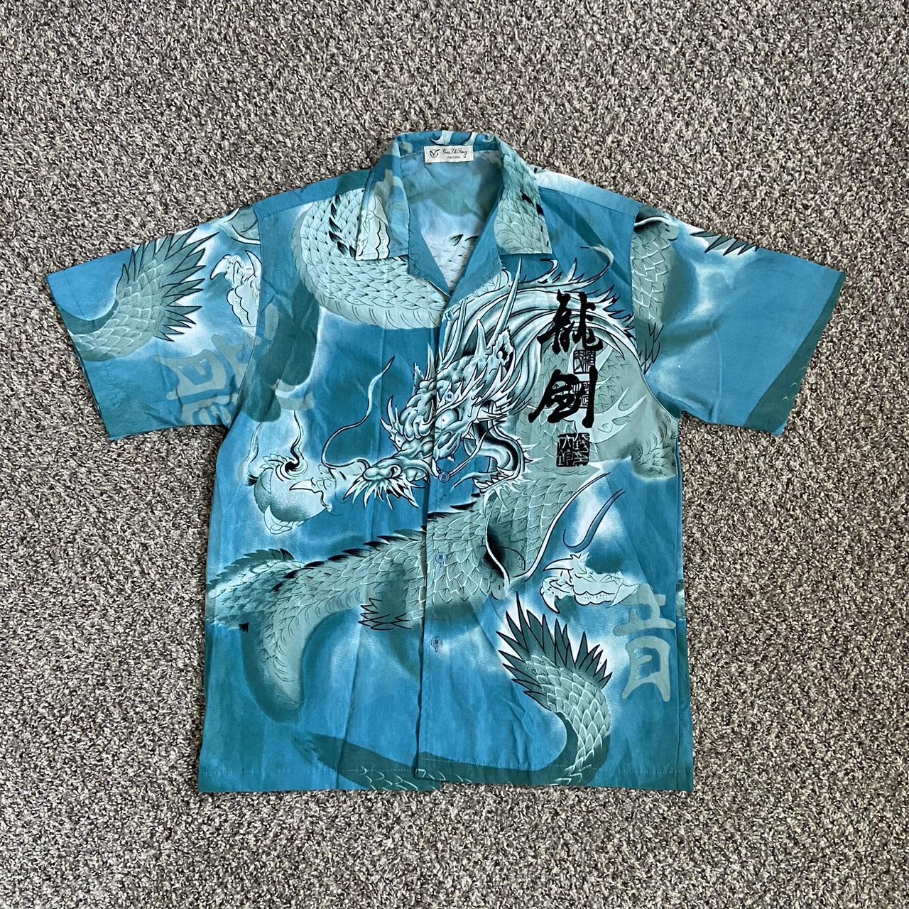 Vintage JNCO style shirt. JNCO shirt. Dragon button... - Depop