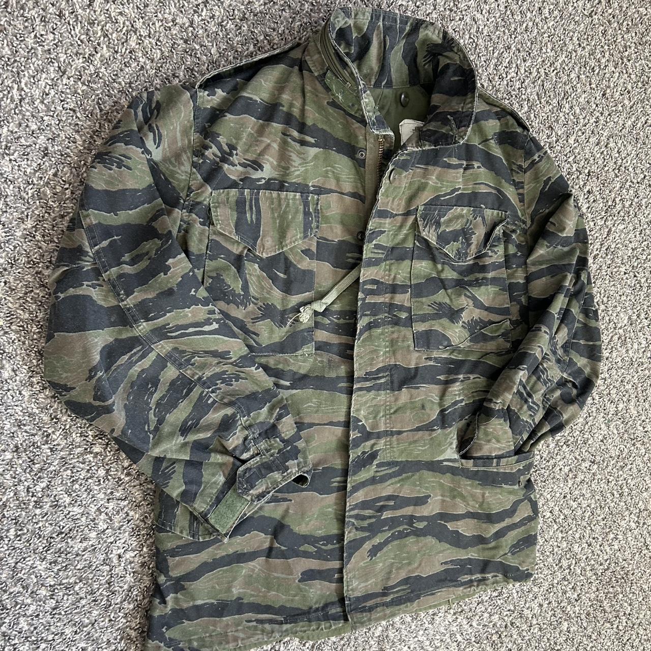 Vintage M65 Tiger stripe jacket. Vintage m65 field... | Depop