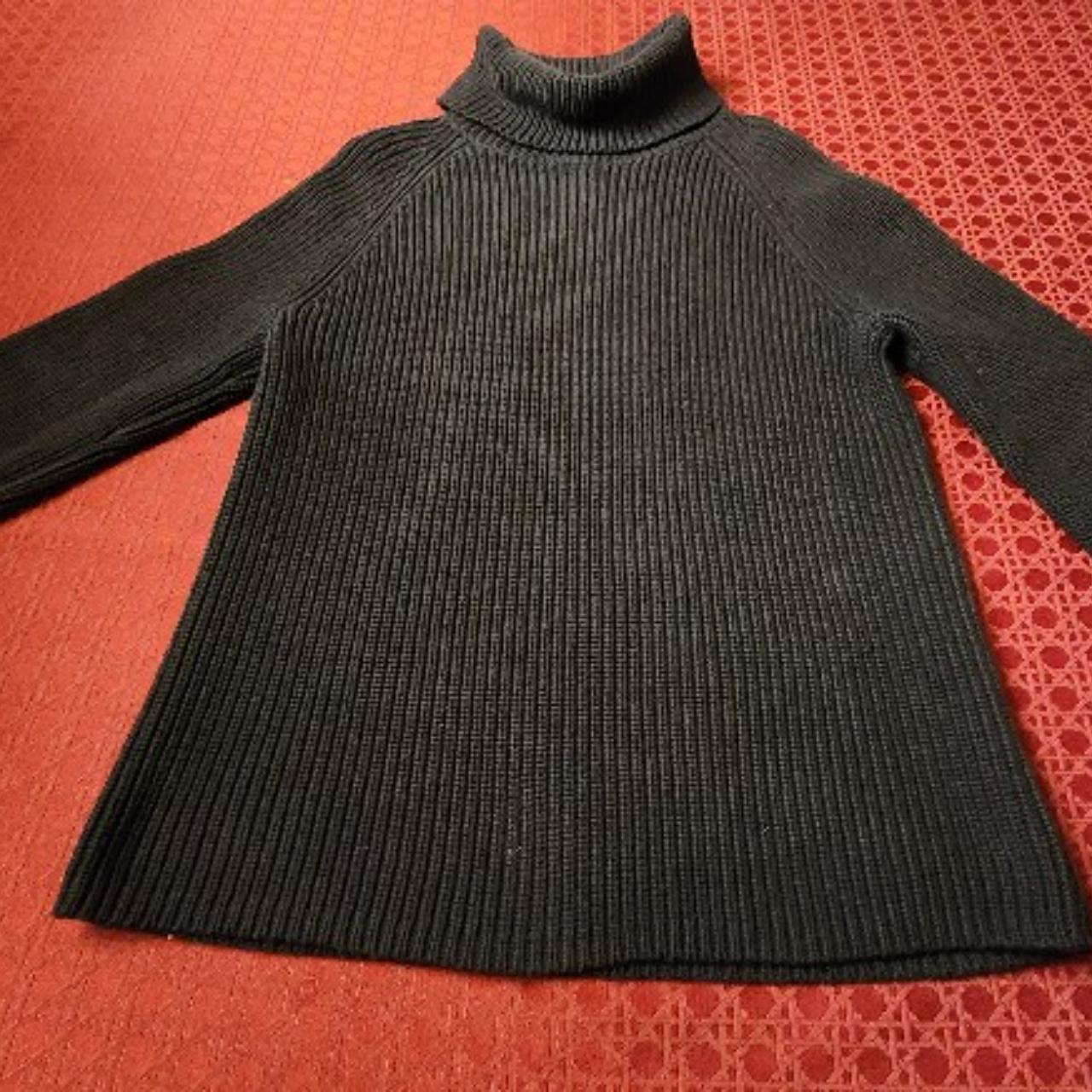 Lands End heavy turtle neck sweater. Black. Size Small - Depop