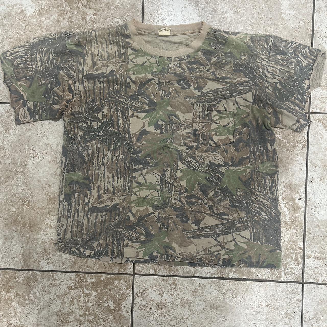 Crazy Vintage Camo Tee Made in the us Size-XL - Depop
