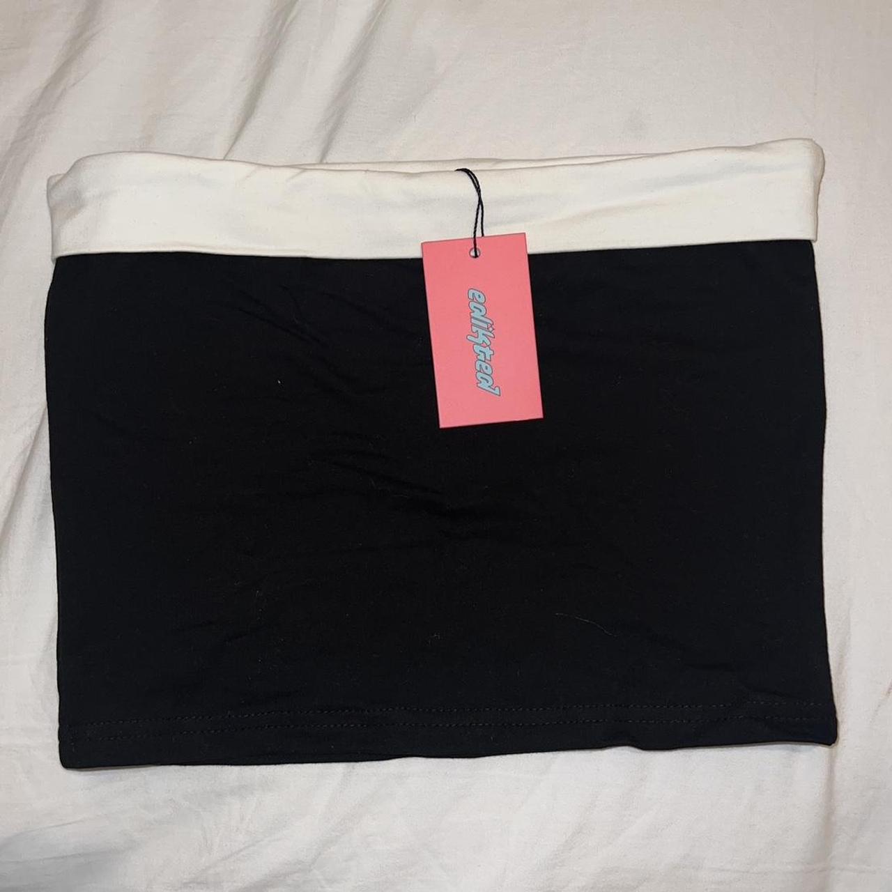 Edikted Contrast Fold Over Tube Top BRAND NEW... - Depop
