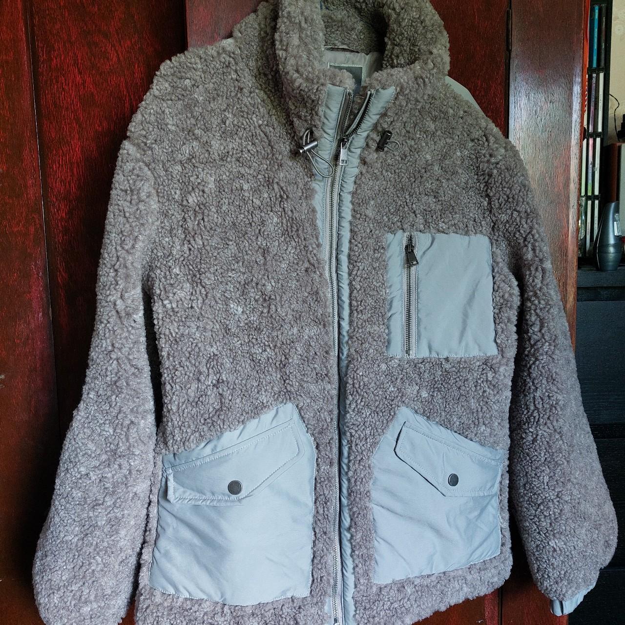 URBAN OUTFITTERS GREY SHERPA JACKET Warm and wooly... - Depop