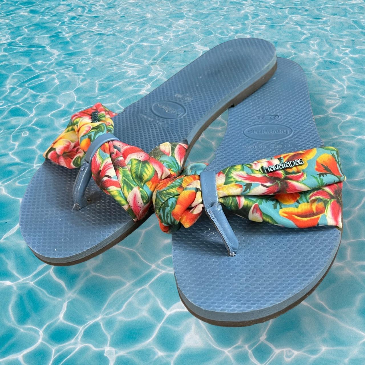 HAVAIANAS You St Tropez Floral Tropical Sandal Steel... - Depop