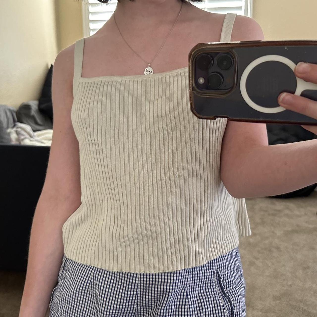 cutest little white tank top by The Limited !!... - Depop