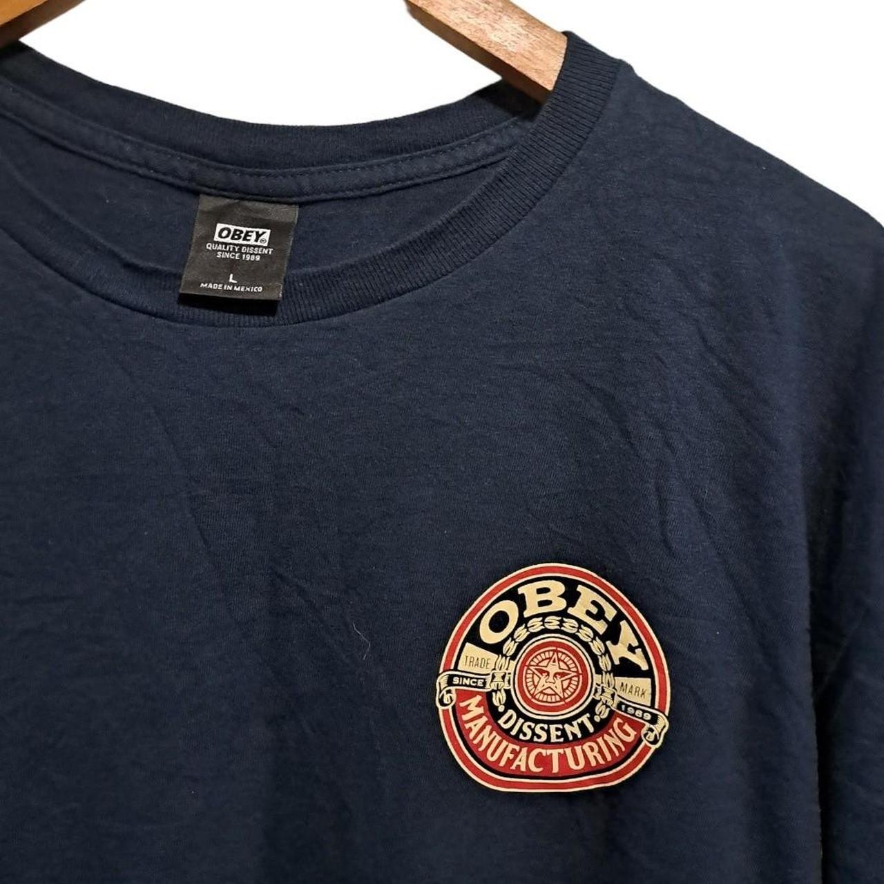 Brand: Obey Obey brand logo infront on left chest,... - Depop