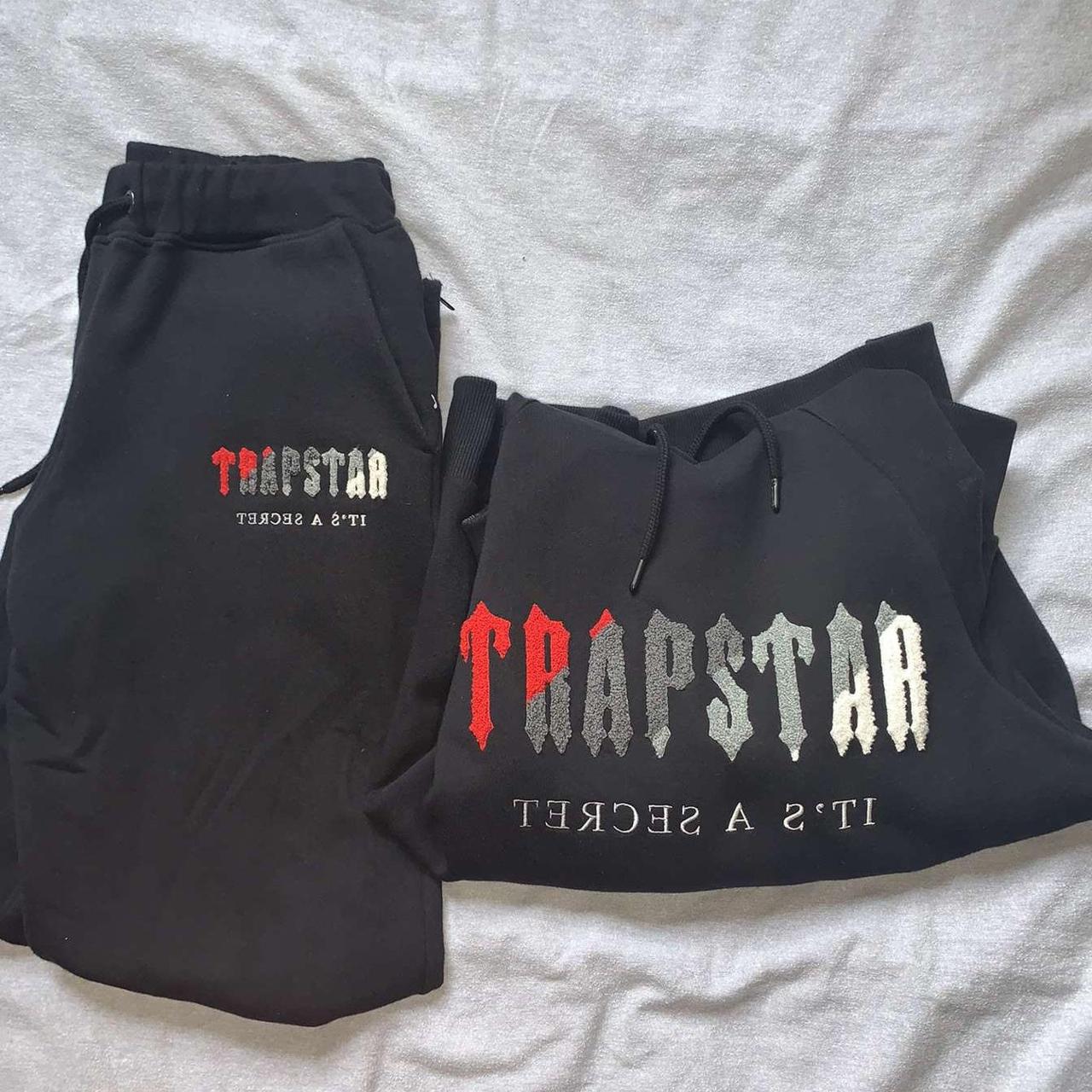 Trapstar tracksuit - black and red Brand... - Depop