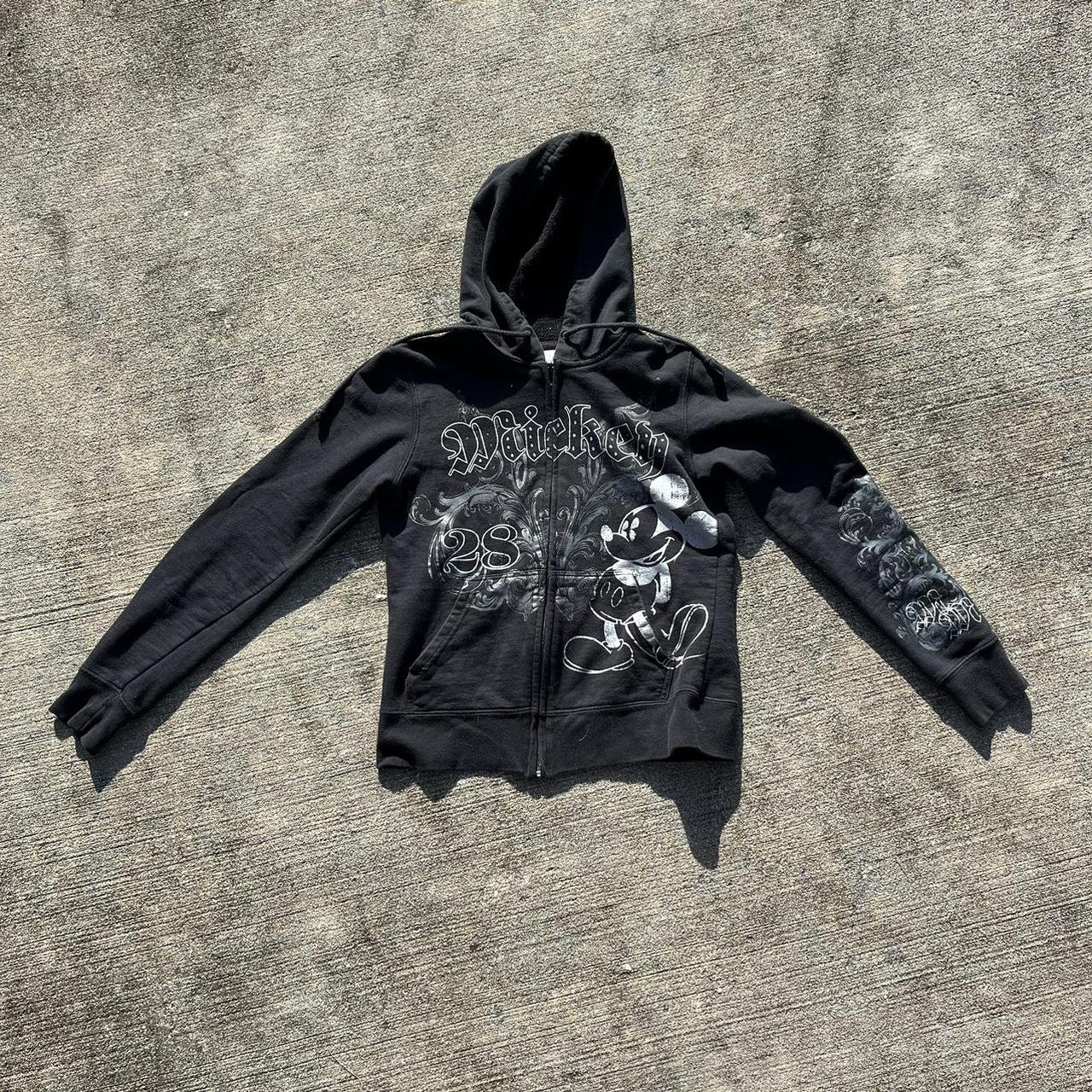 Disney Mickey Mouse Y2K Zip Up Hoodie Size: S... - Depop