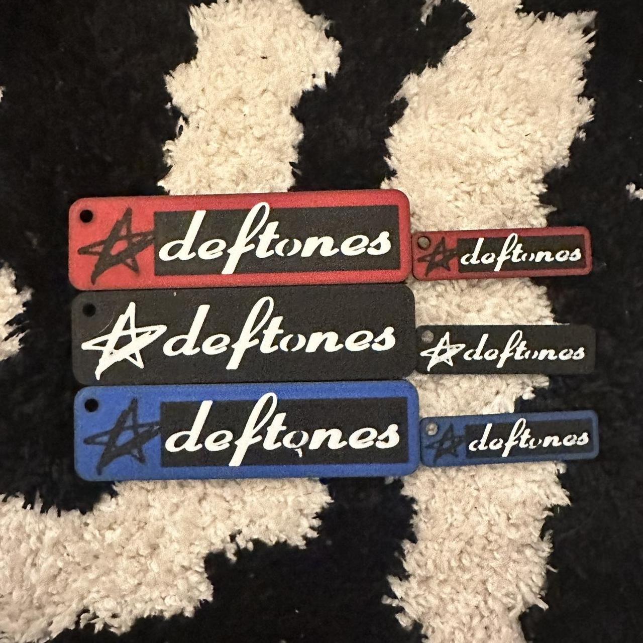 red deftones charms key chain high quality... - Depop