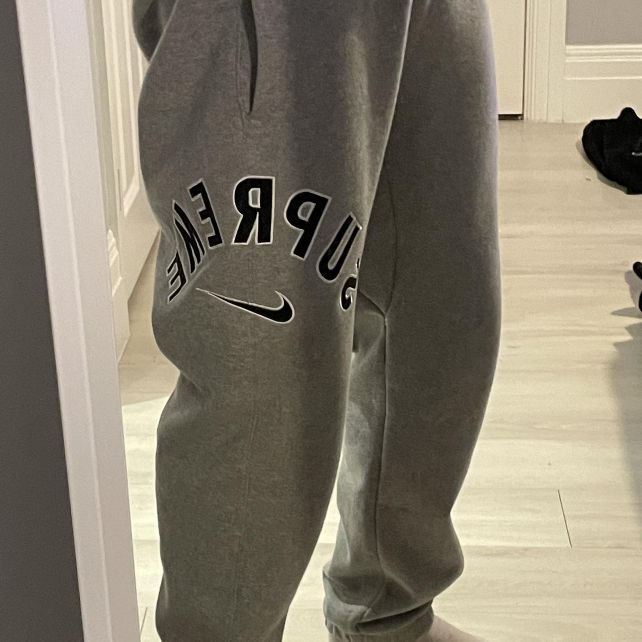 Grey nike supreme joggers Size XL fits as a... - Depop