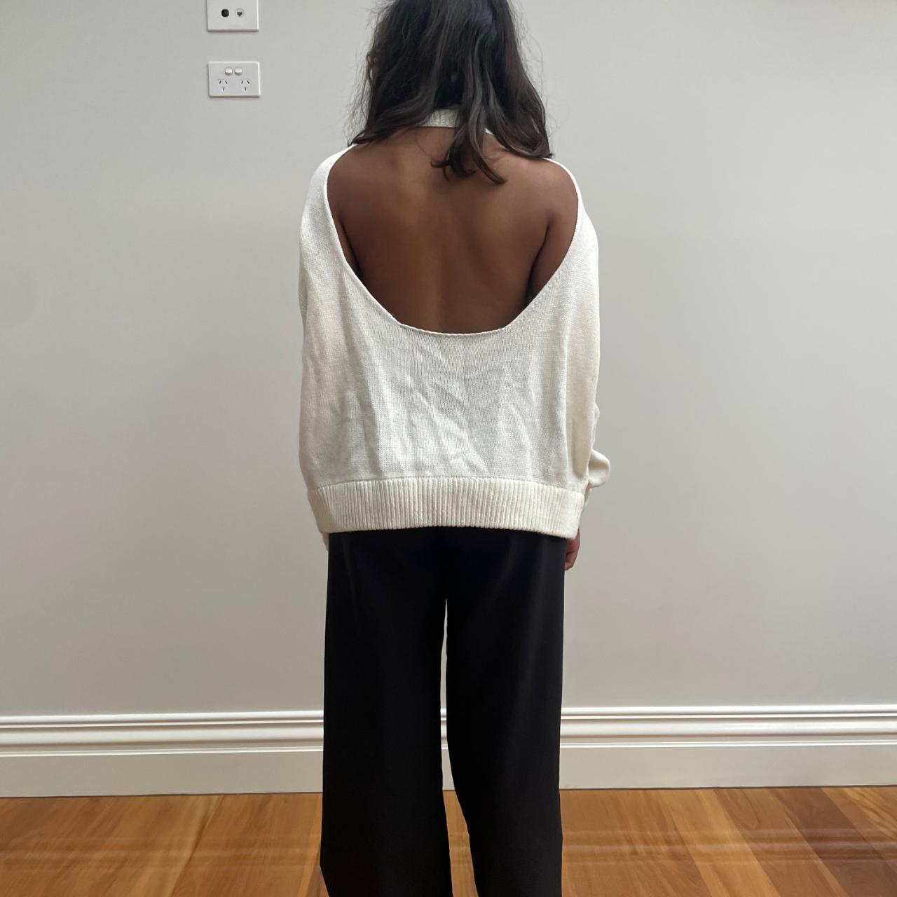 ONE MILE Cream Tokyo Backless jumper Size XS Unworn... - Depop